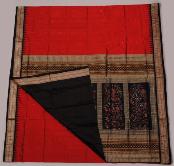 orissa handloom traditional Maroon Body- bomkai and ikat work designer ...