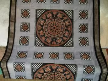 Odisha Handloom traditional Wheel motif Ikat Saree Sari online ...